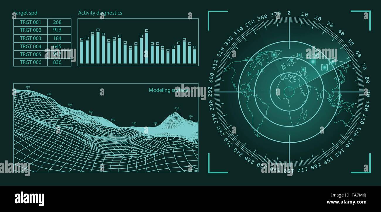 Futuristic user interface HUD tech elements for game creation or ...