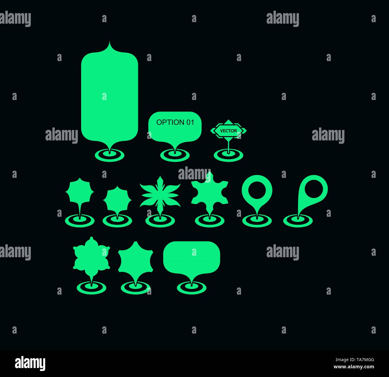 Collection of different graphic elements for design. Vector ...