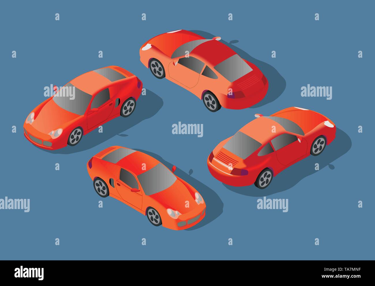 Red Car concept. Sedan automobile. Flat 3d transport high quality icon ...