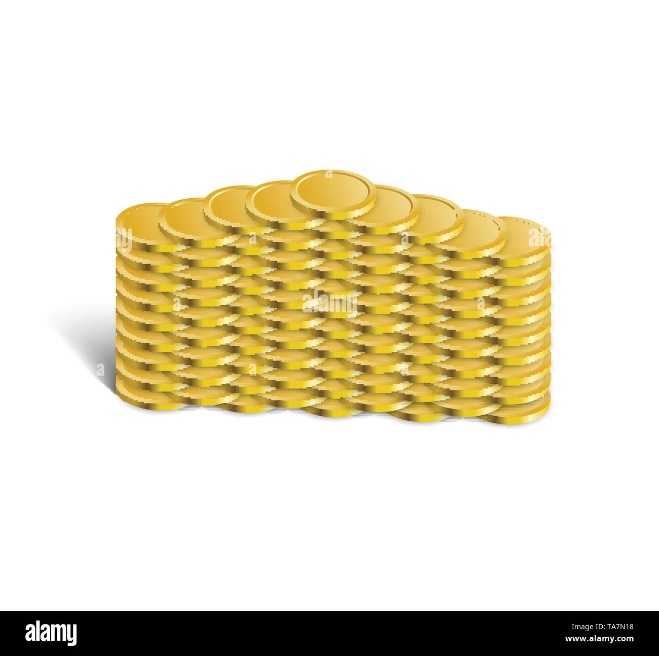 Coins stack vector illustration. Golden coins money. Money savings for ...