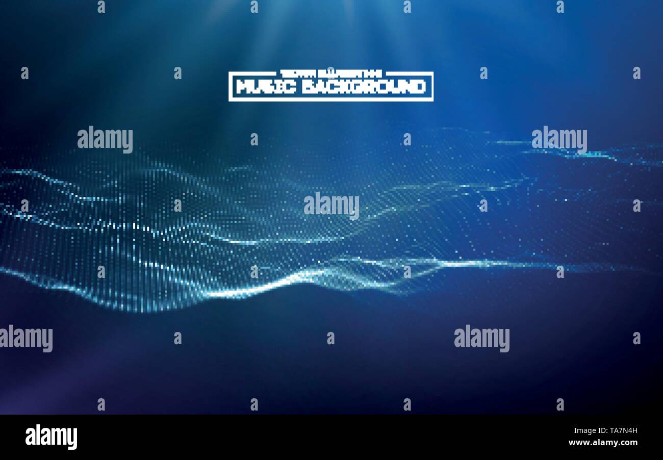 Music abstract background blue. Equalizer for music, showing sound ...