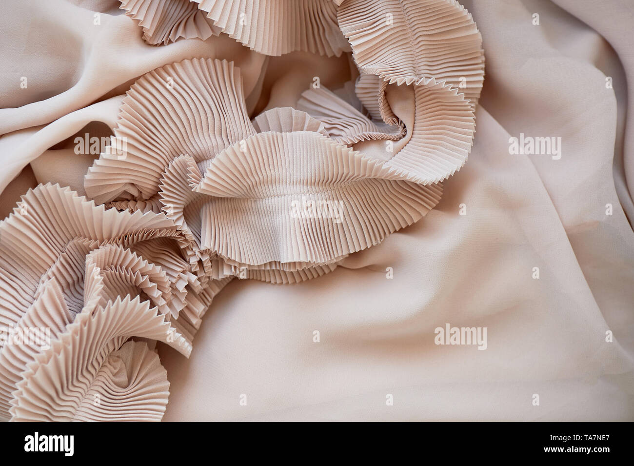 Chiffon ripple cream-colored, powdery shade. The texture is close Stock ...