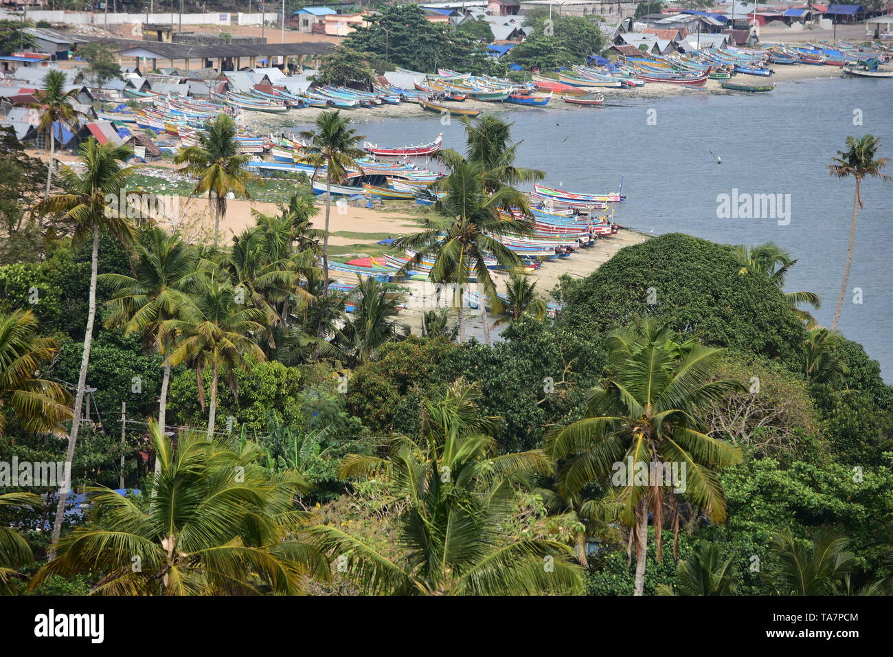 Kollam, Kerala, India: March 2, 2019 - A view from the Tangasseri ...
