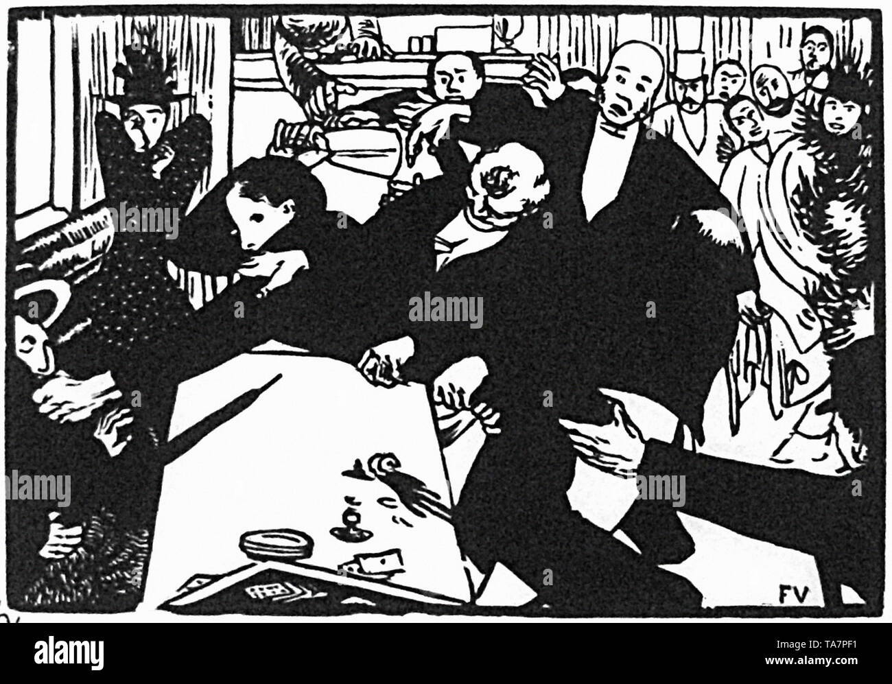 Félix Vallotton - brawl scene cafe 1892 Stock Photo - Alamy