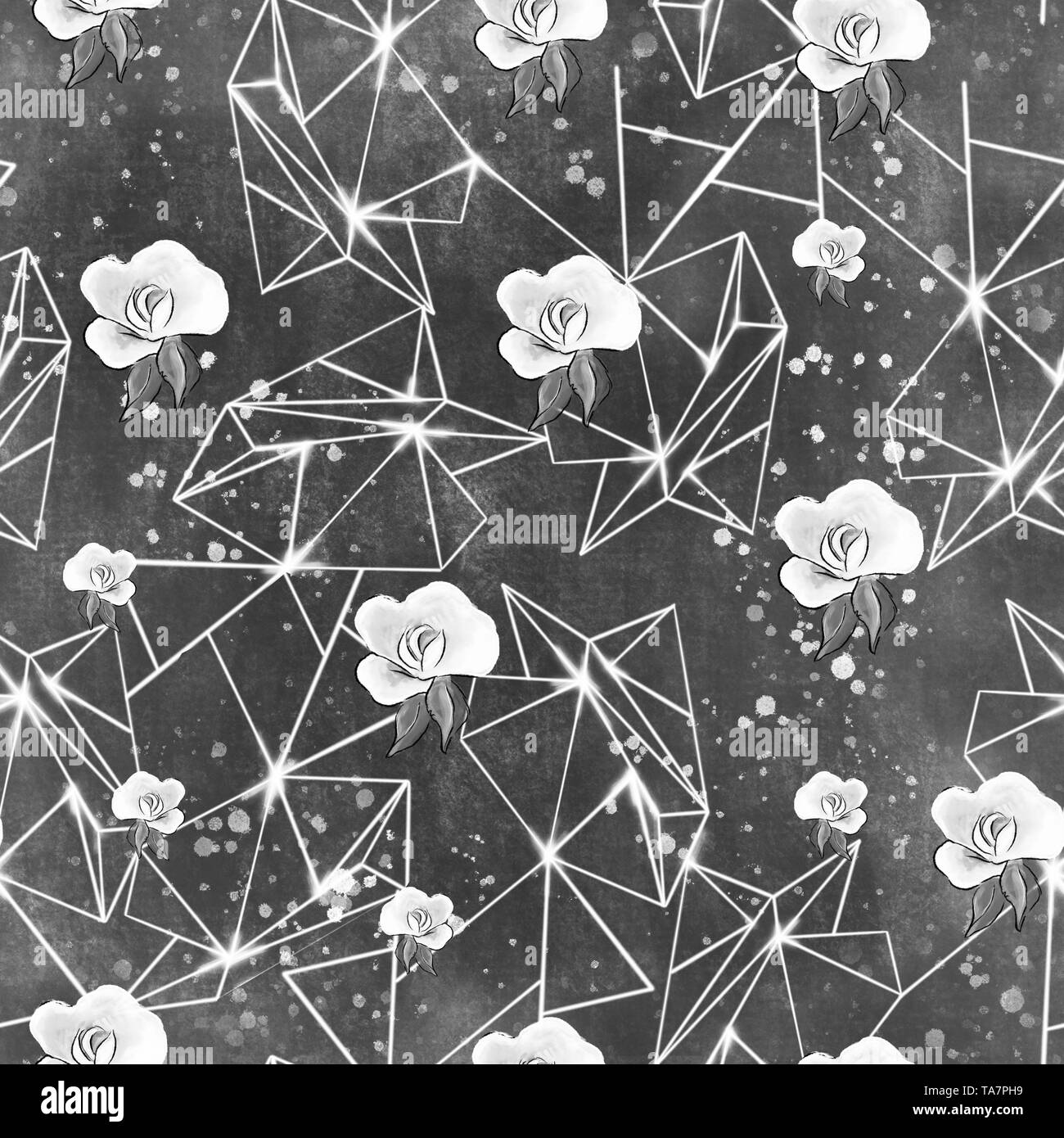 Seamless vector pattern simple Black and White Stock Photos & Images ...