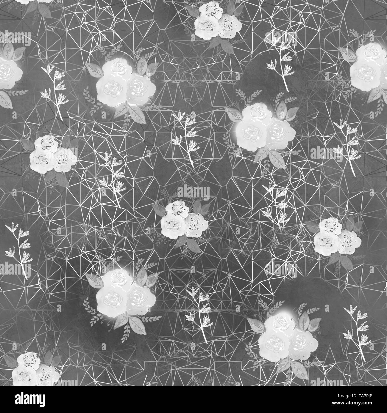 Simple graphic seamless pattern Black and White Stock Photos & Images ...