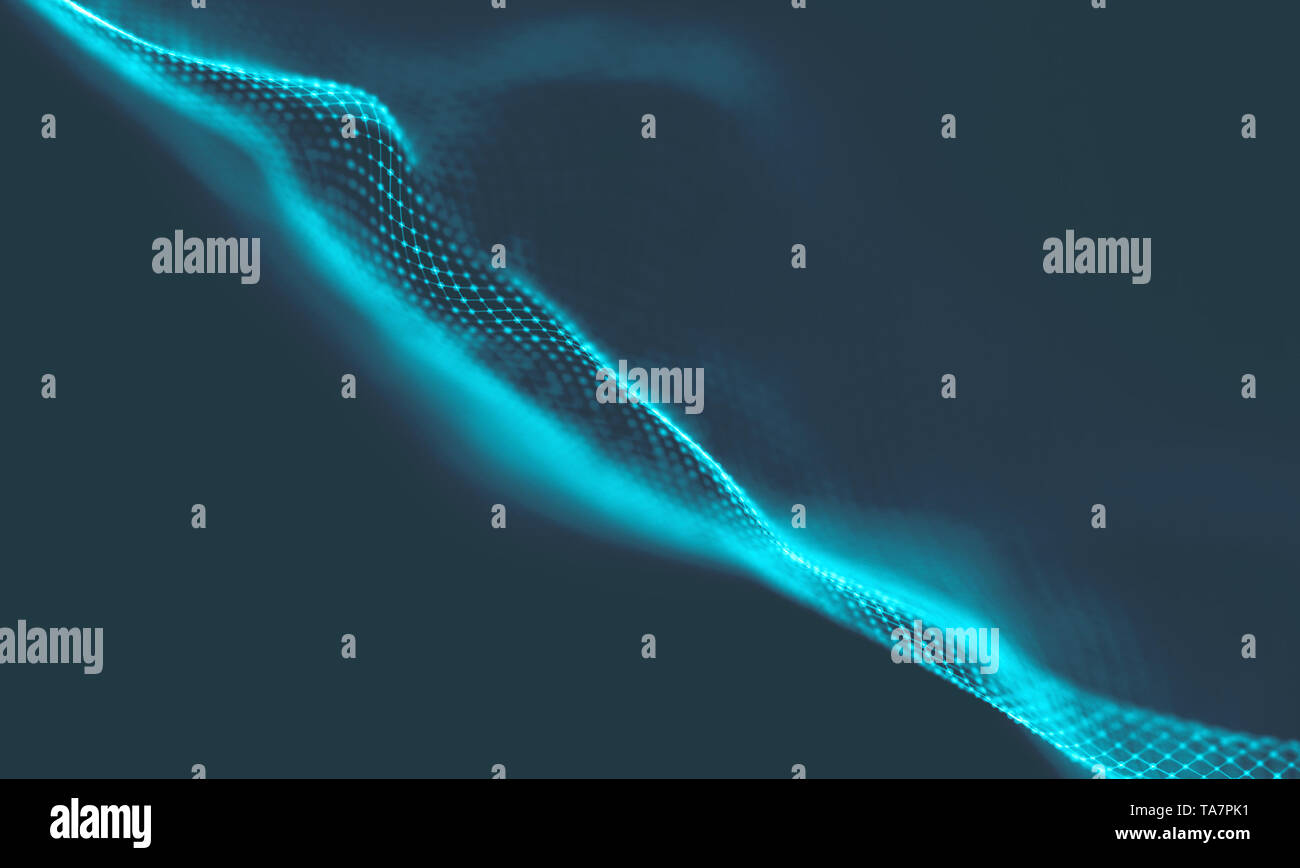 Abstract Music background. Big Data Particle Flow Visualisation ...