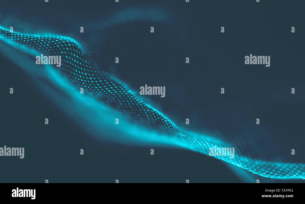 Abstract Music background. Big Data Particle Flow Visualisation ...