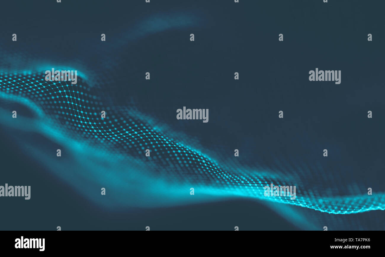 Abstract Music background. Big Data Particle Flow Visualisation ...