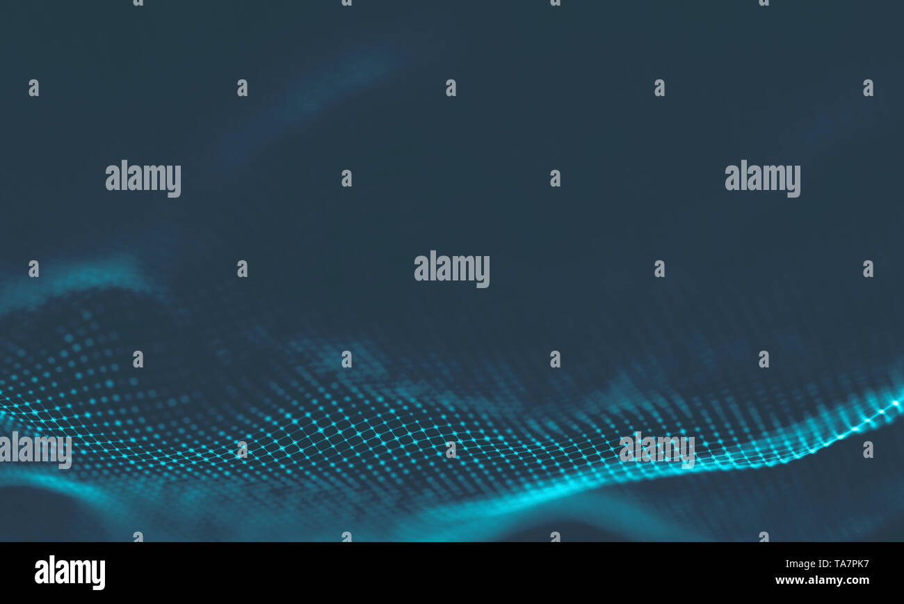Abstract Music background. Big Data Particle Flow Visualisation ...