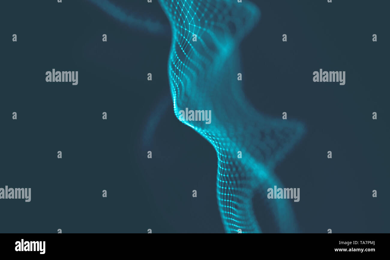 Abstract Music background. Big Data Particle Flow Visualisation ...