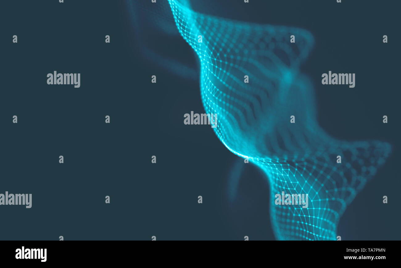 Abstract Music background. Big Data Particle Flow Visualisation ...
