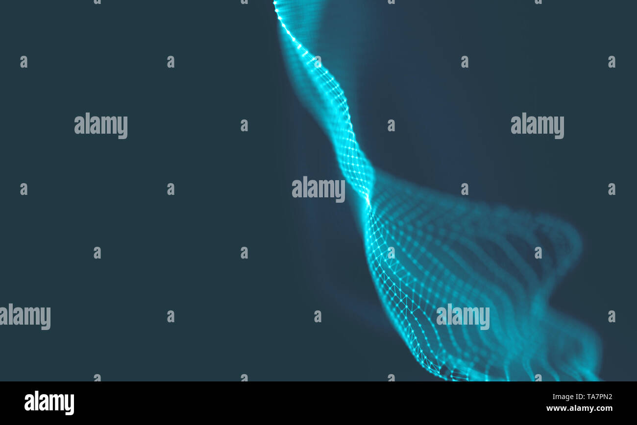 Abstract Music background. Big Data Particle Flow Visualisation ...