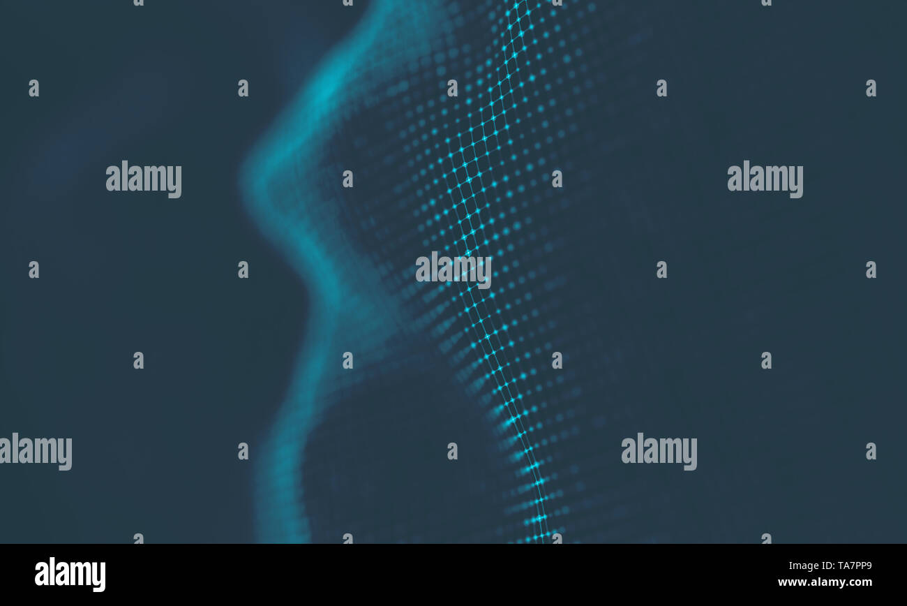 Abstract Music background. Big Data Particle Flow Visualisation ...