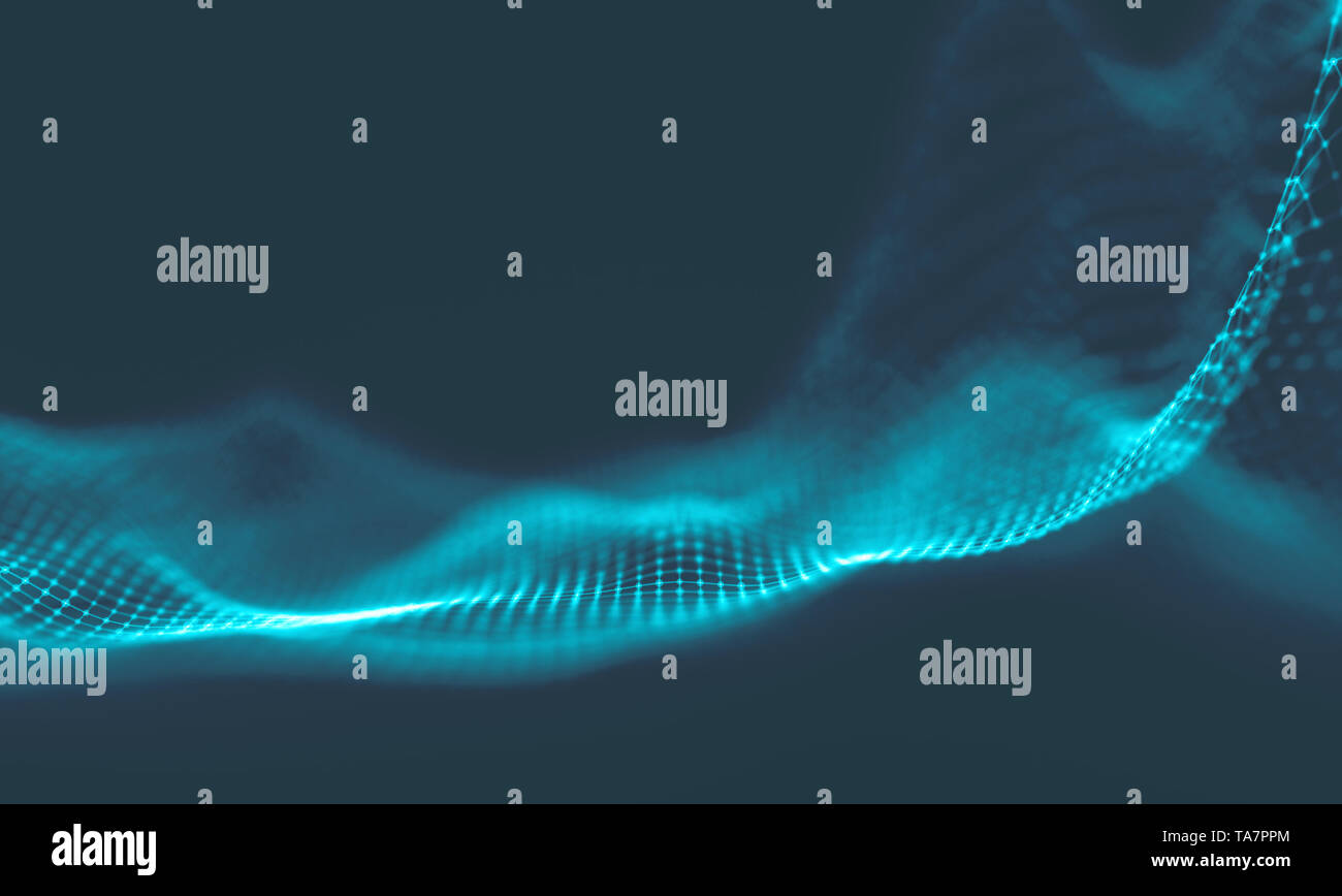 Abstract Music background. Big Data Particle Flow Visualisation ...