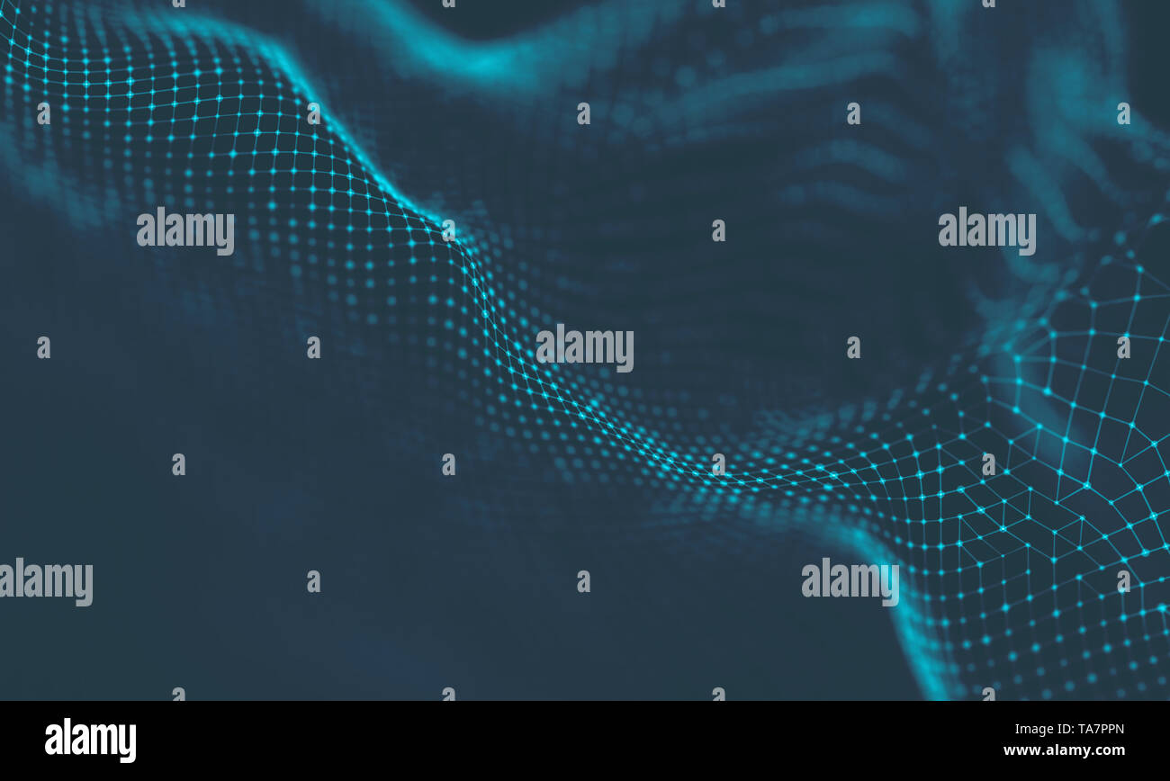 Abstract Music background. Big Data Particle Flow Visualisation ...