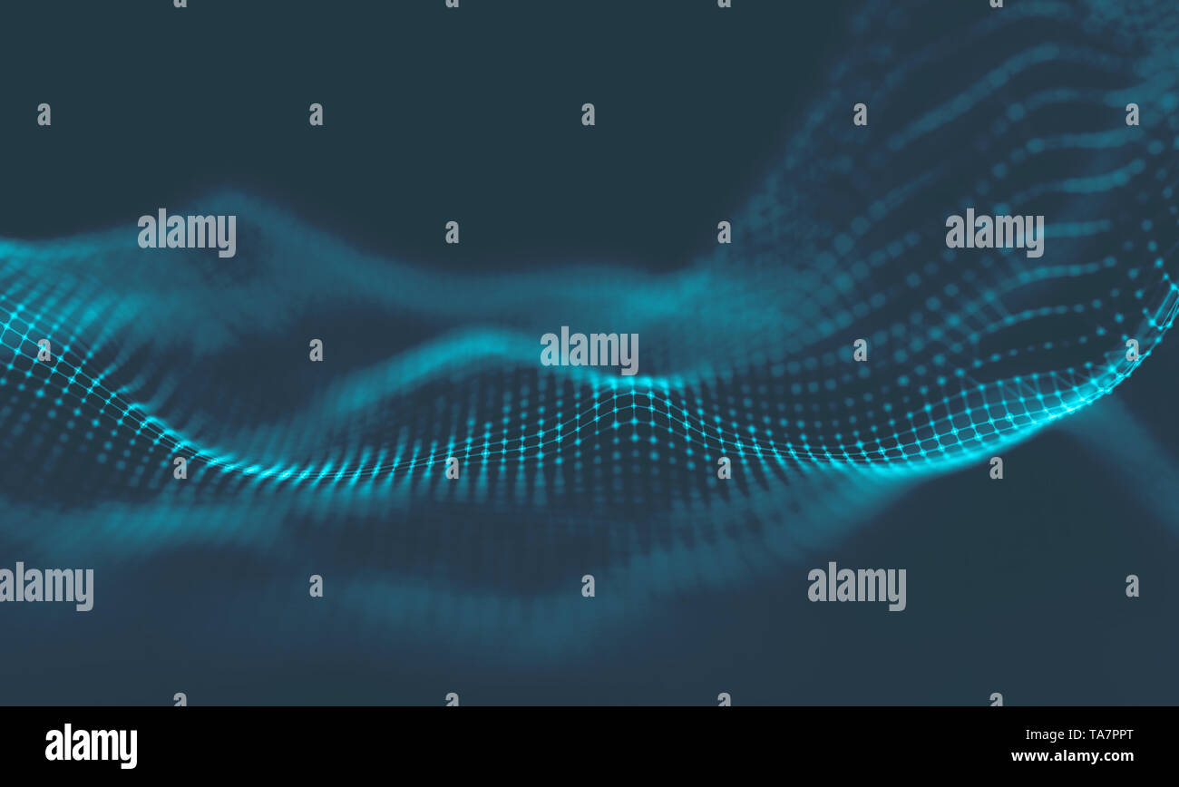 Abstract Music background. Big Data Particle Flow Visualisation ...