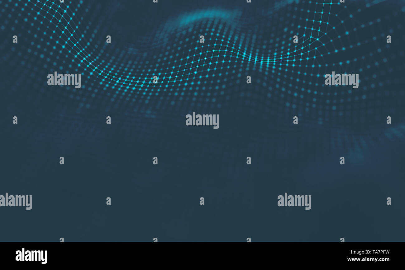 Abstract Music background. Big Data Particle Flow Visualisation ...