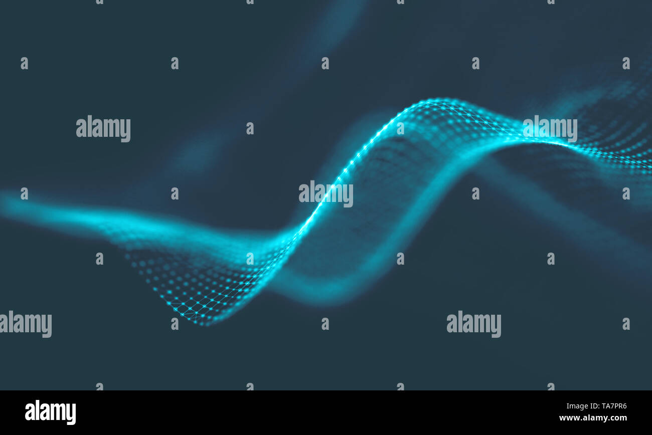 Abstract Music background. Big Data Particle Flow Visualisation ...