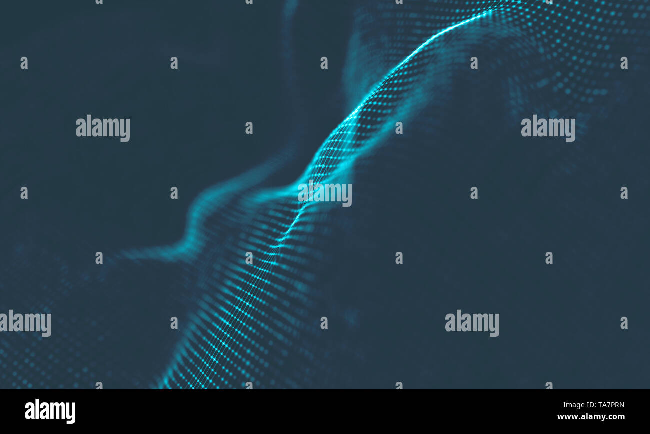 Abstract Music background. Big Data Particle Flow Visualisation ...