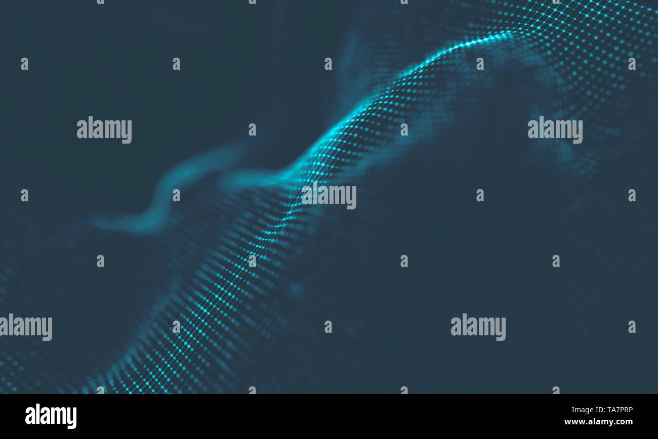 Abstract Music background. Big Data Particle Flow Visualisation ...