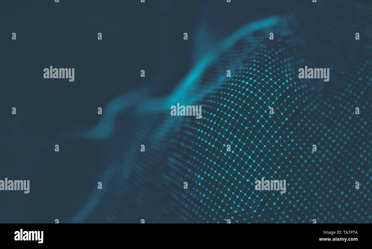 Abstract Music background. Big Data Particle Flow Visualisation ...