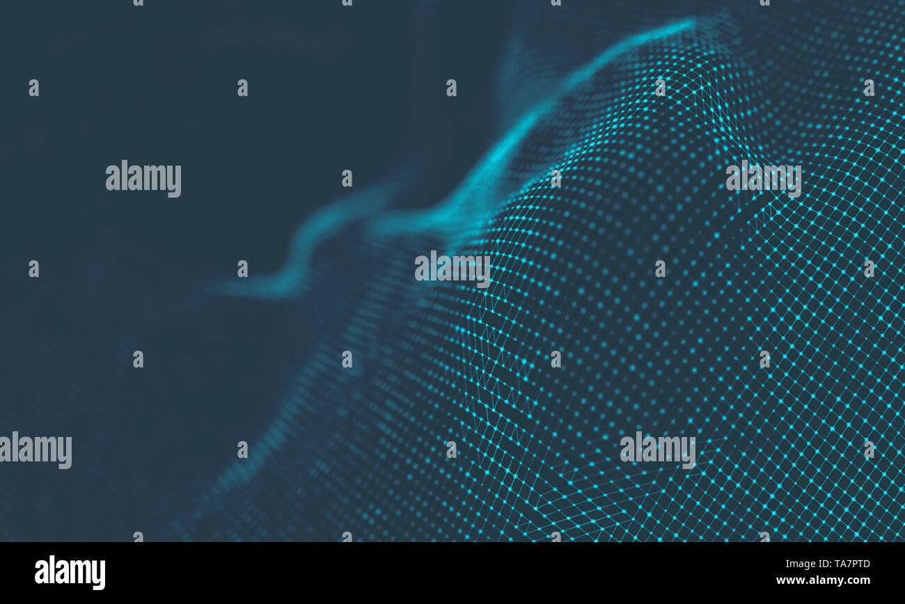 Abstract Music background. Big Data Particle Flow Visualisation ...