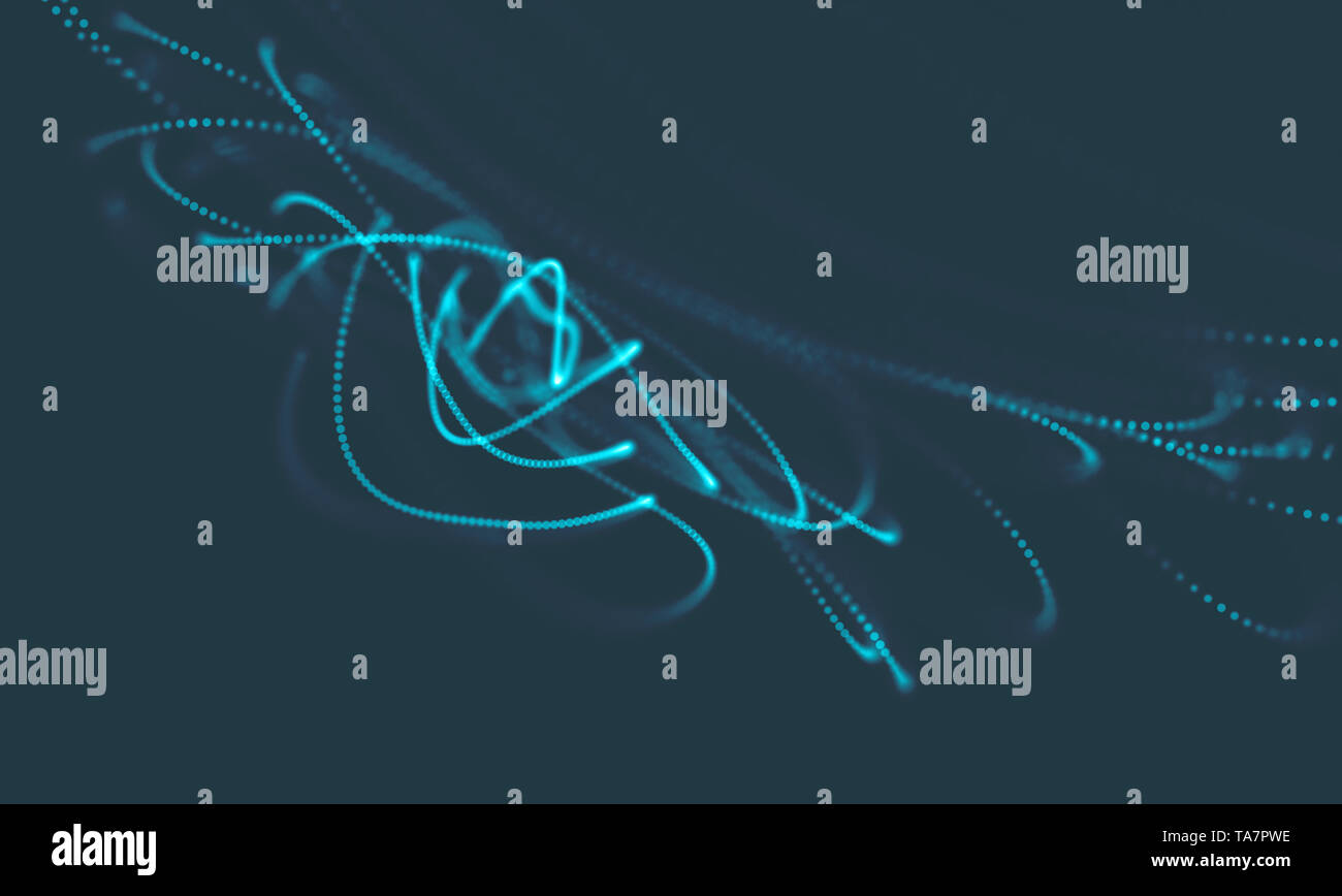 Abstract Music background. Big Data Particle Flow Visualisation ...
