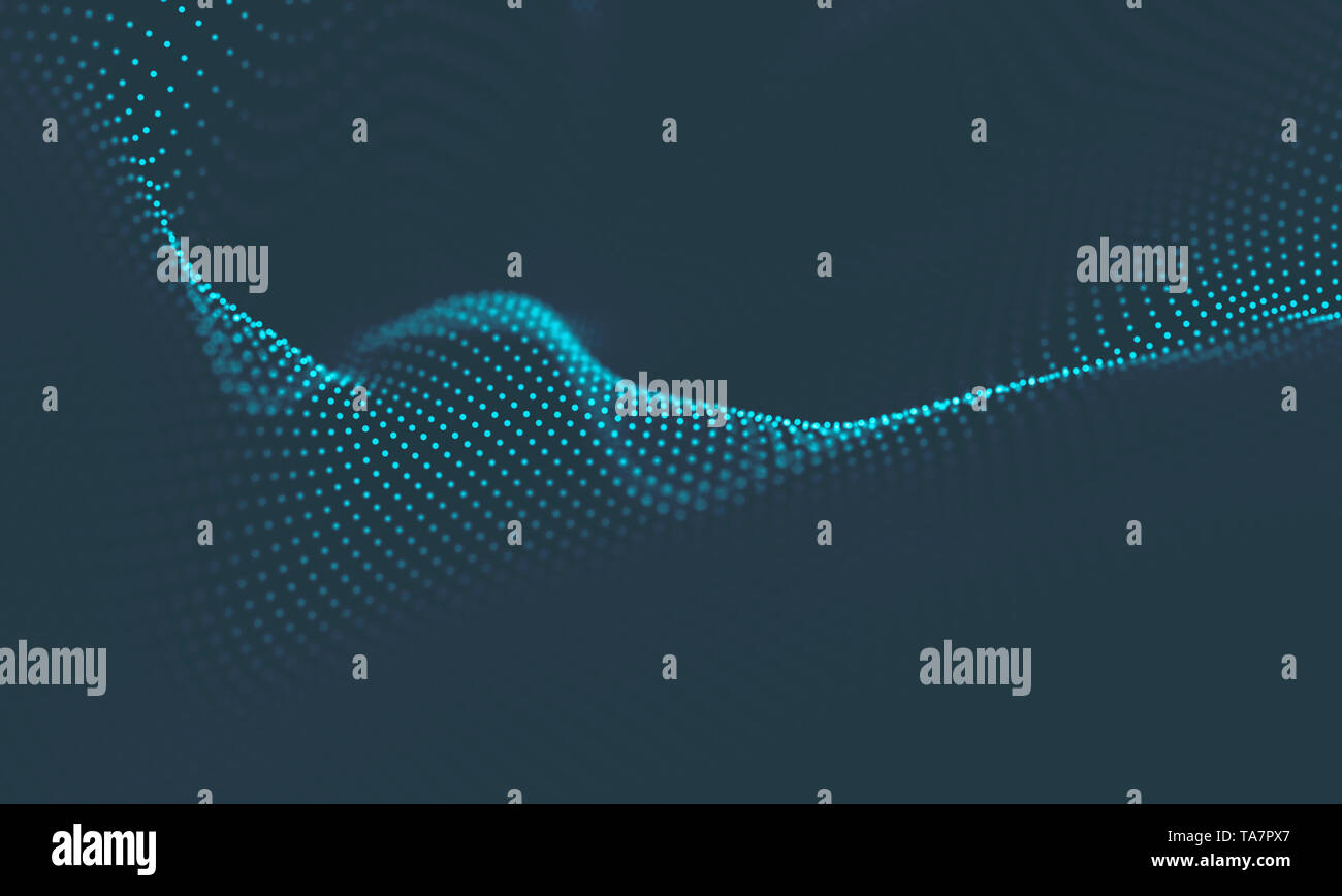 Abstract Music background. Big Data Particle Flow Visualisation ...