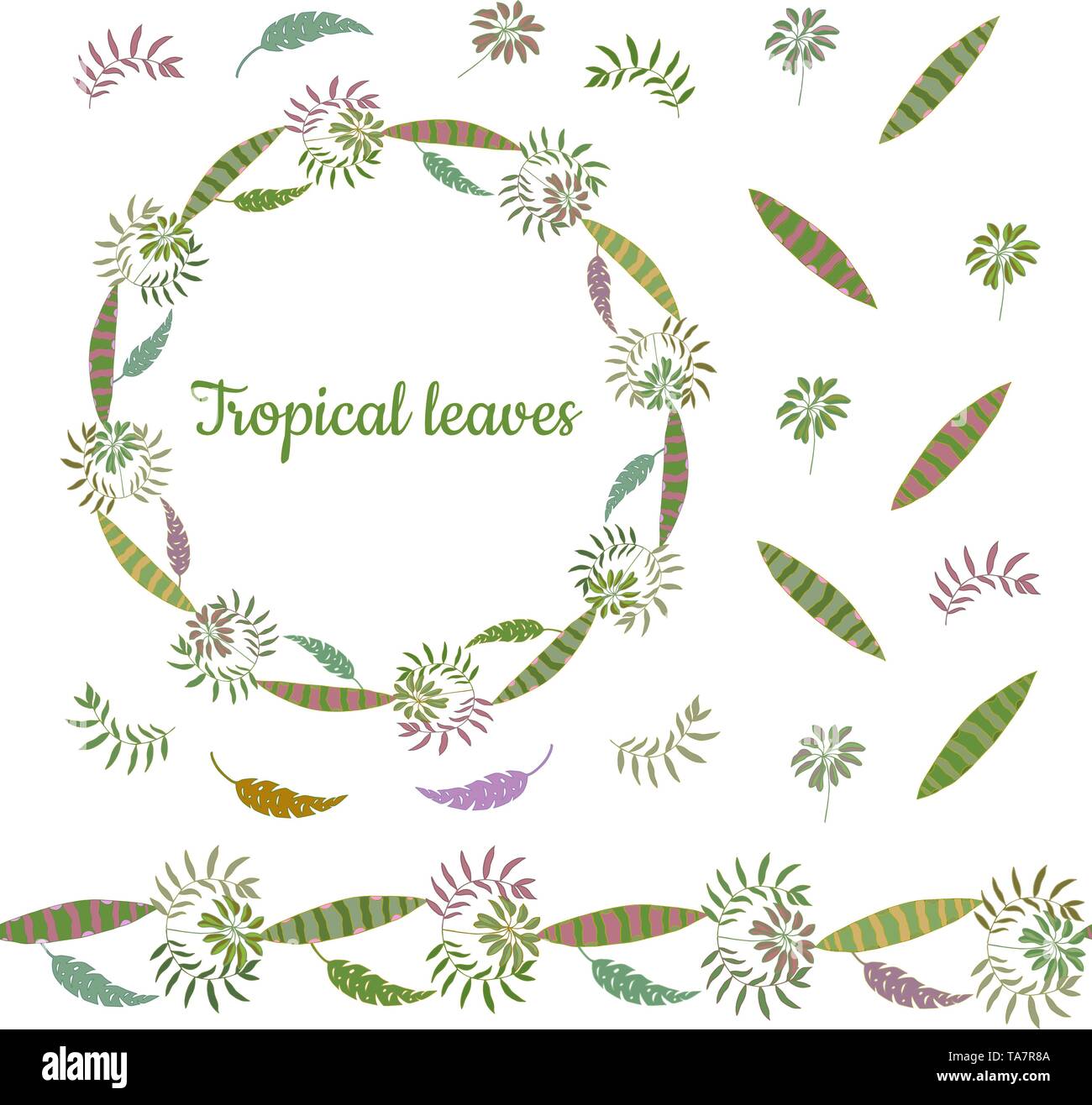 Native plants border Stock Vector Images - Alamy