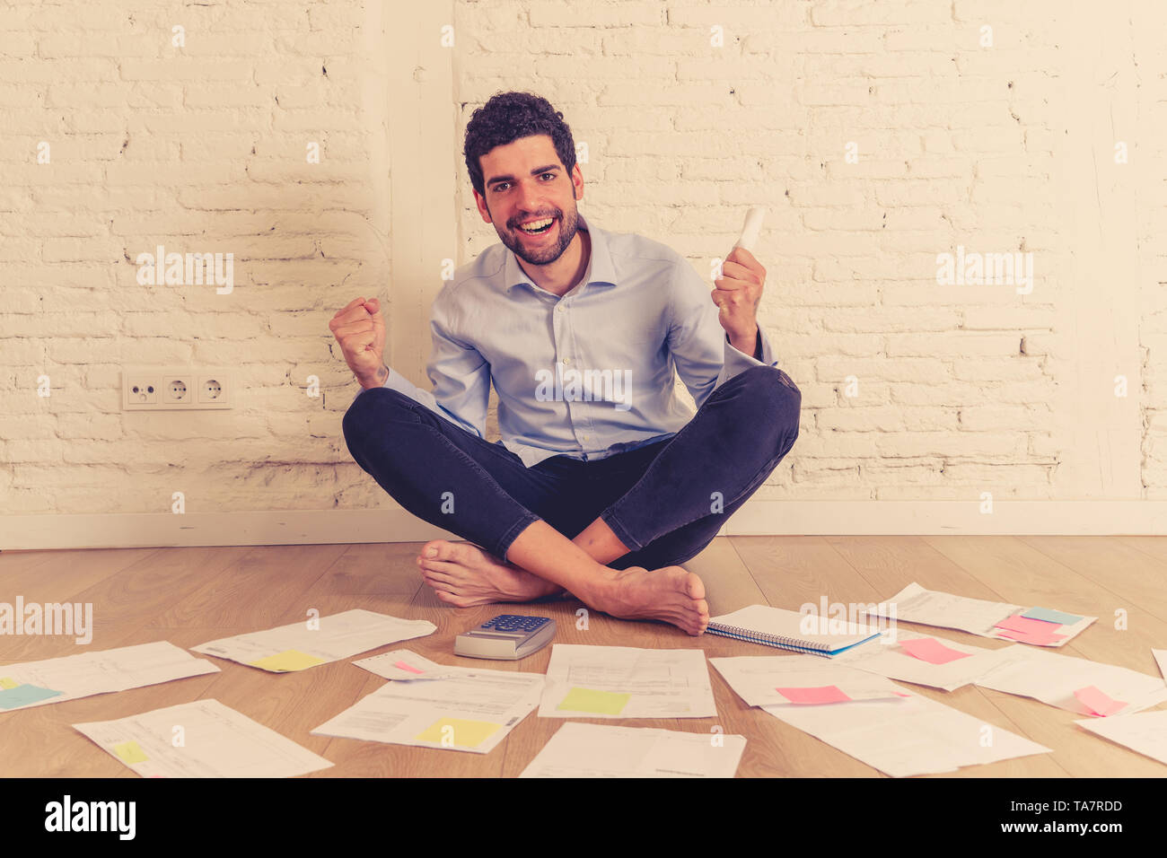 Man surrounded by paperwork home hi-res stock photography and images ...
