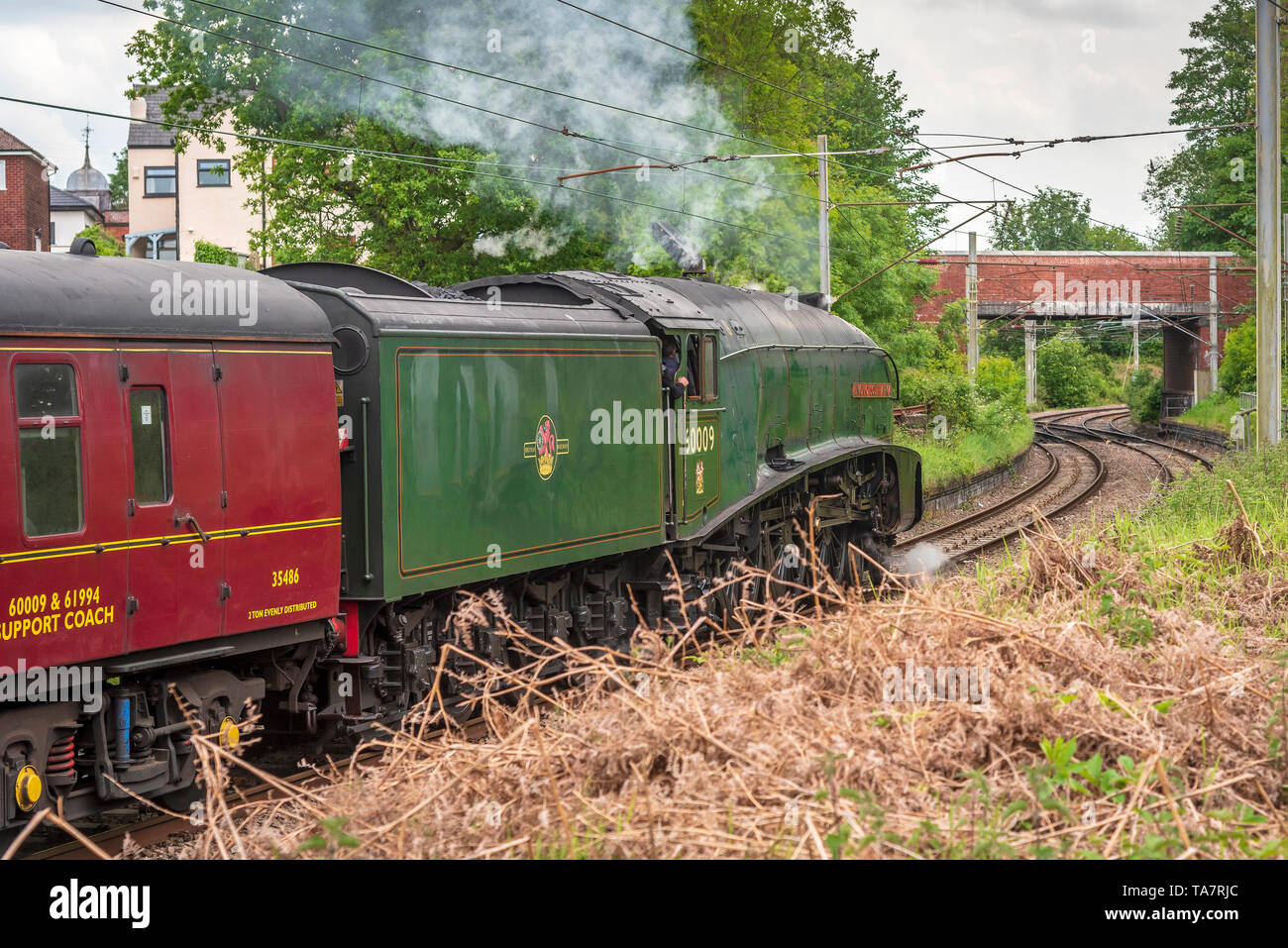 A4 Pacific heritage steam locomotive The Union of South Africa. Seen at ...