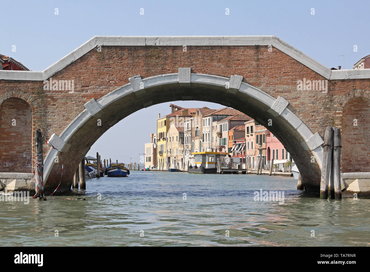 Arch Brick Bridge Over Canal in Venice Italy Stock Photo - Alamy