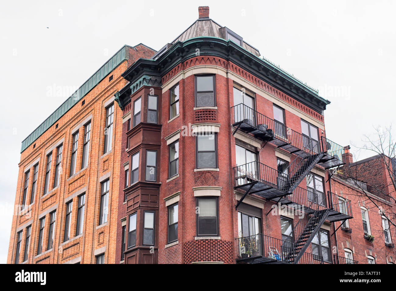 The common brick exteriors of buildings within Boston Massachusetts on ...