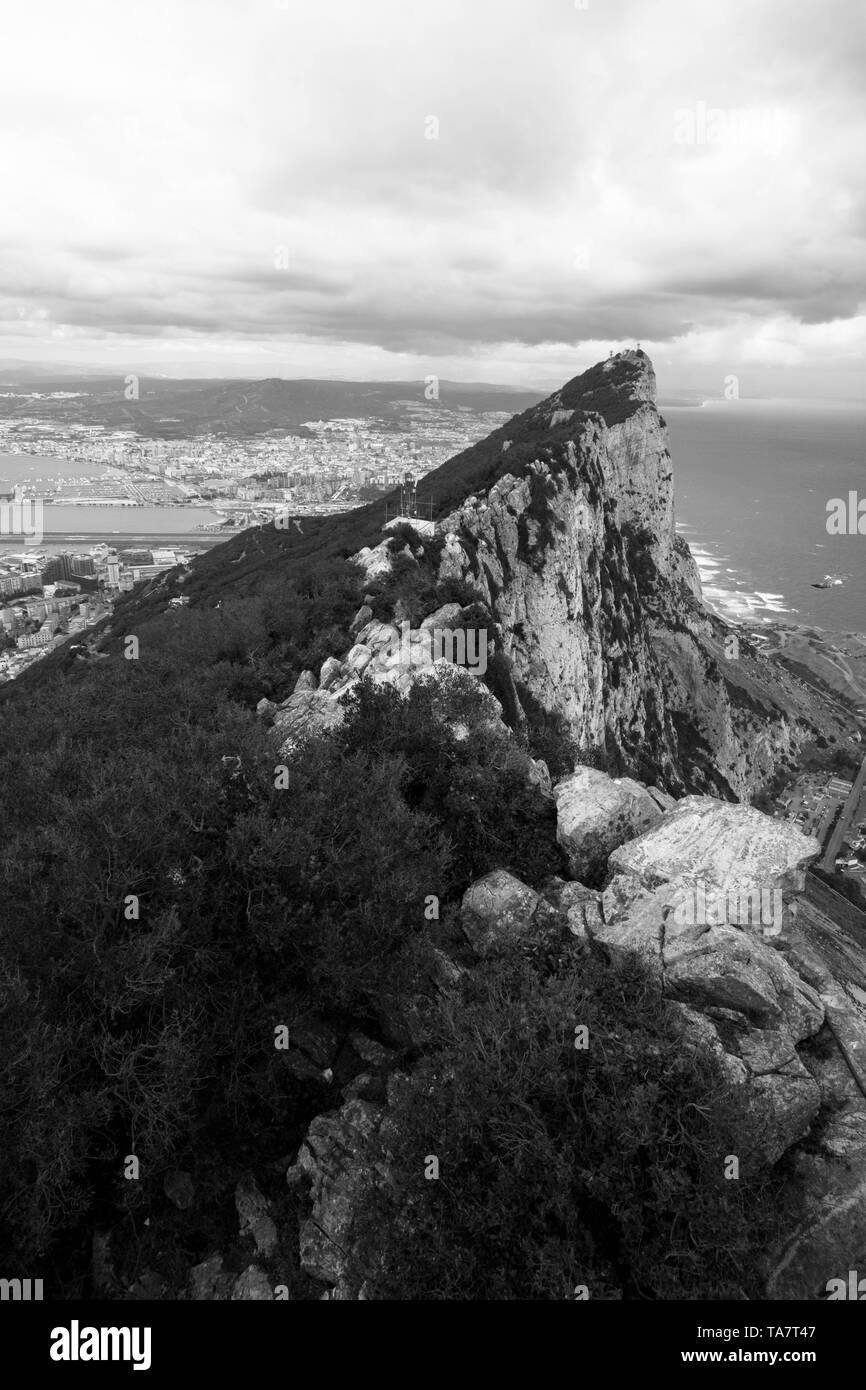 Rock of gibraltar background Black and White Stock Photos & Images - Alamy