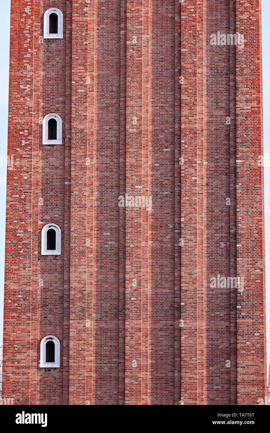 Tall Red Brick Tower in Venice Italy Stock Photo - Alamy