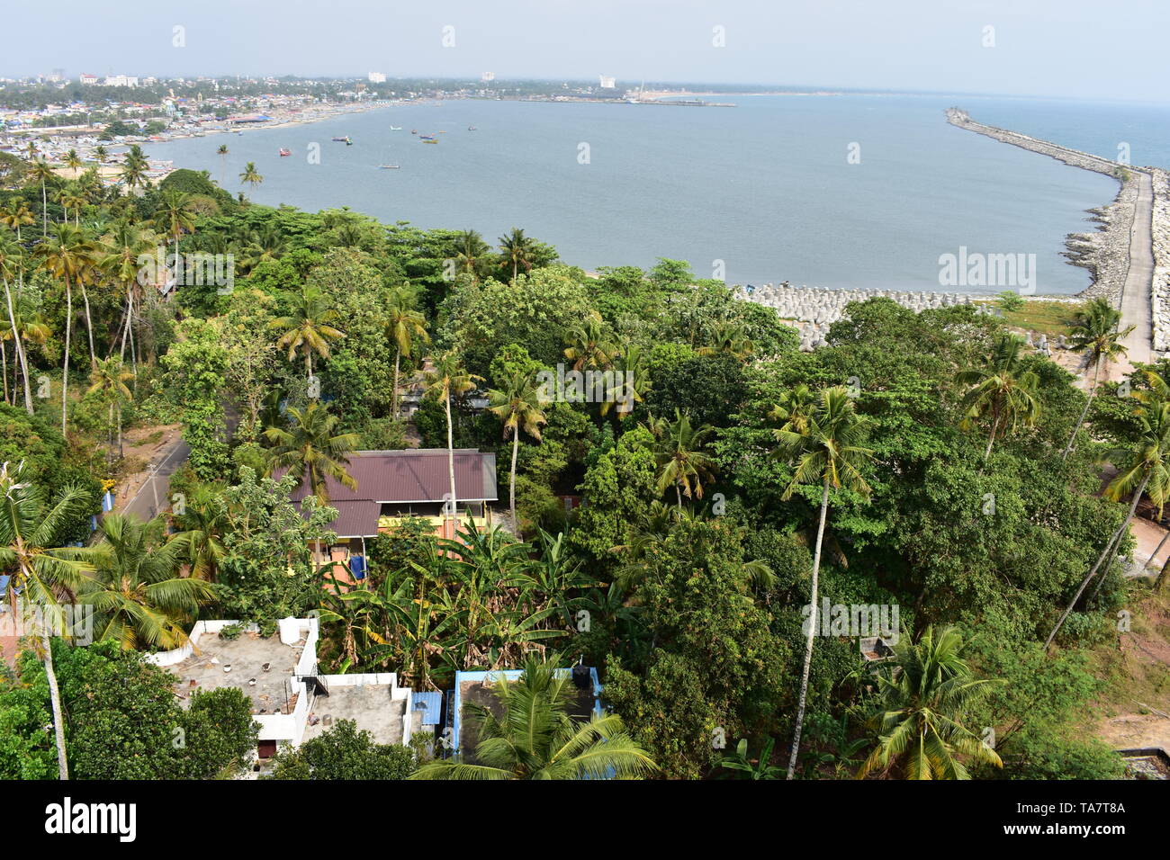 Kollam, Kerala, India: March 2, 2019 - A view from the Tangasseri ...