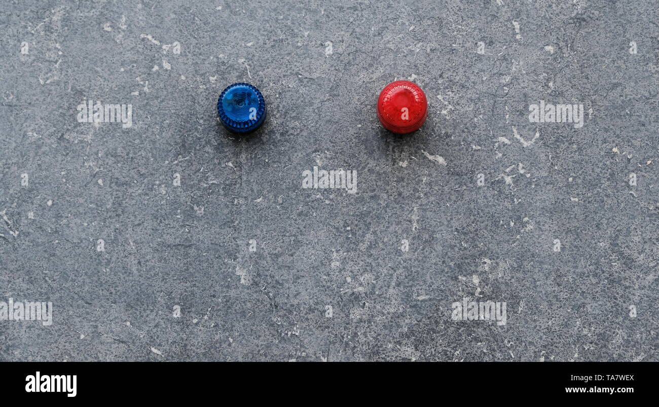 Red and blue light on a wall in valkenburg the netherlands Stock Photo ...