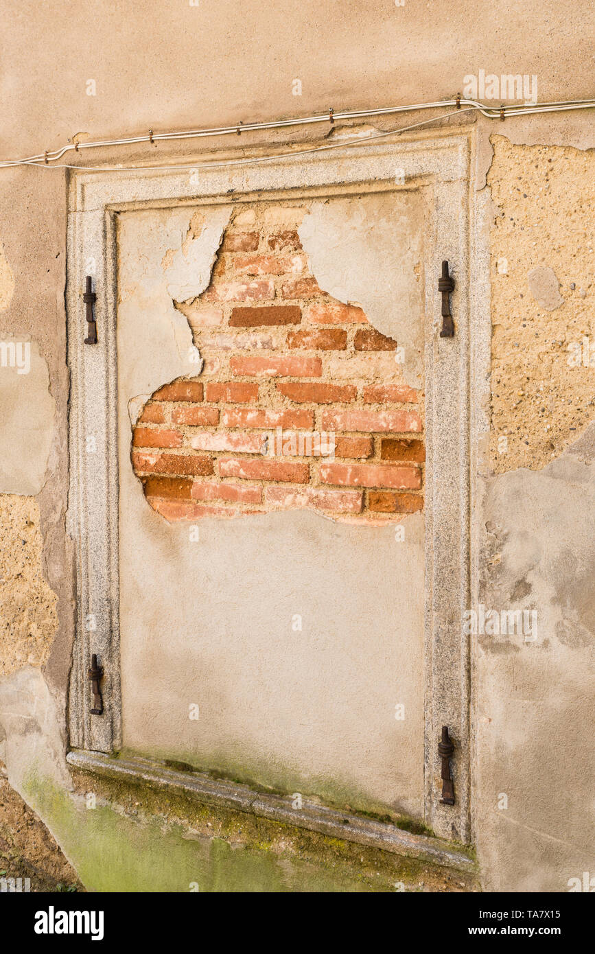 Window bricked up with bricks, Germany Stock Photo - Alamy