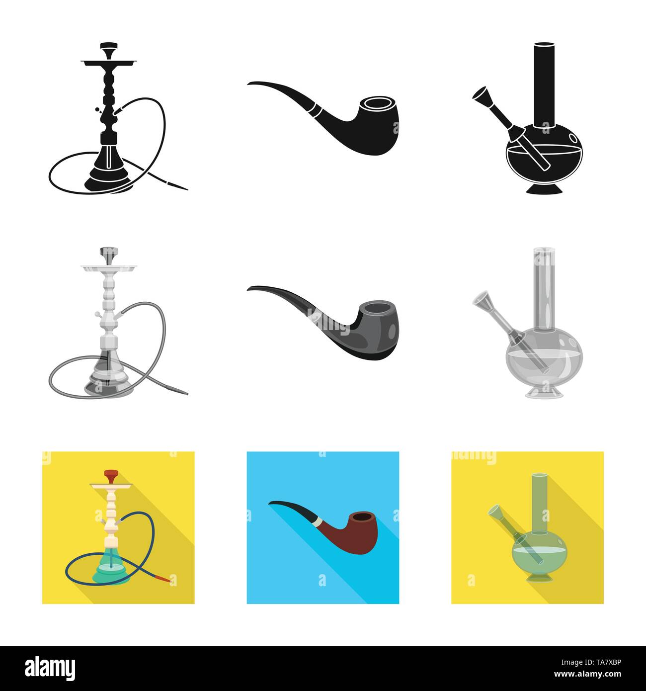 Vector illustration of refuse and stop sign. Set of refuse and habit ...