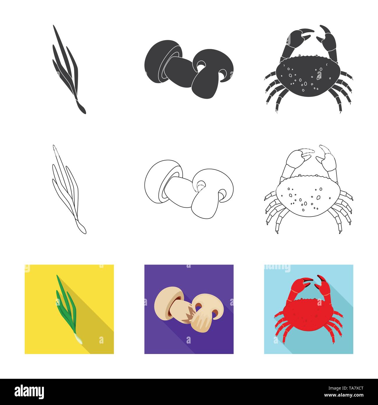 Vector illustration of taste and product icon. Collection of taste and ...