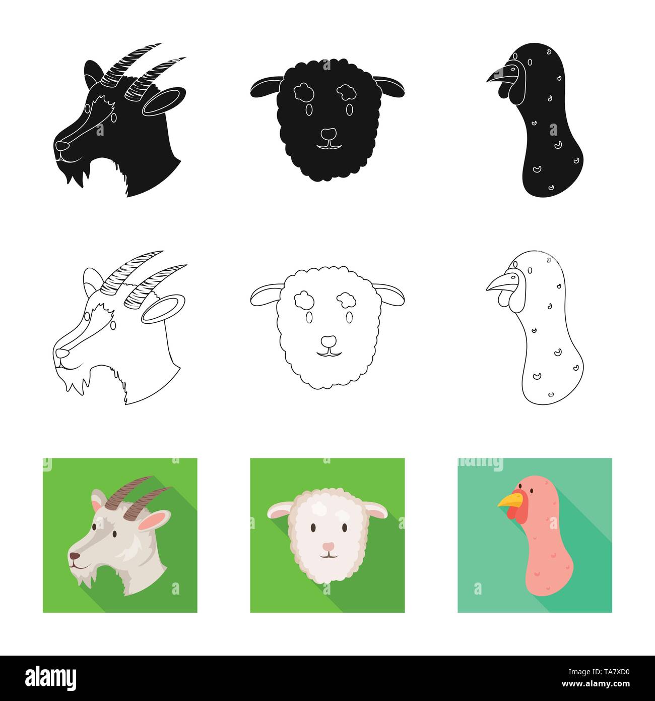 Vector illustration of agriculture and breeding sign. Set of ...