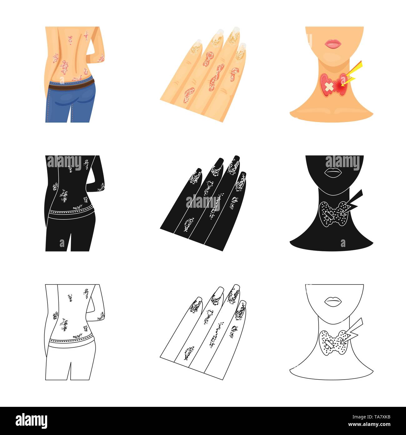 Vector design of medical and pain sign. Collection of medical and ...