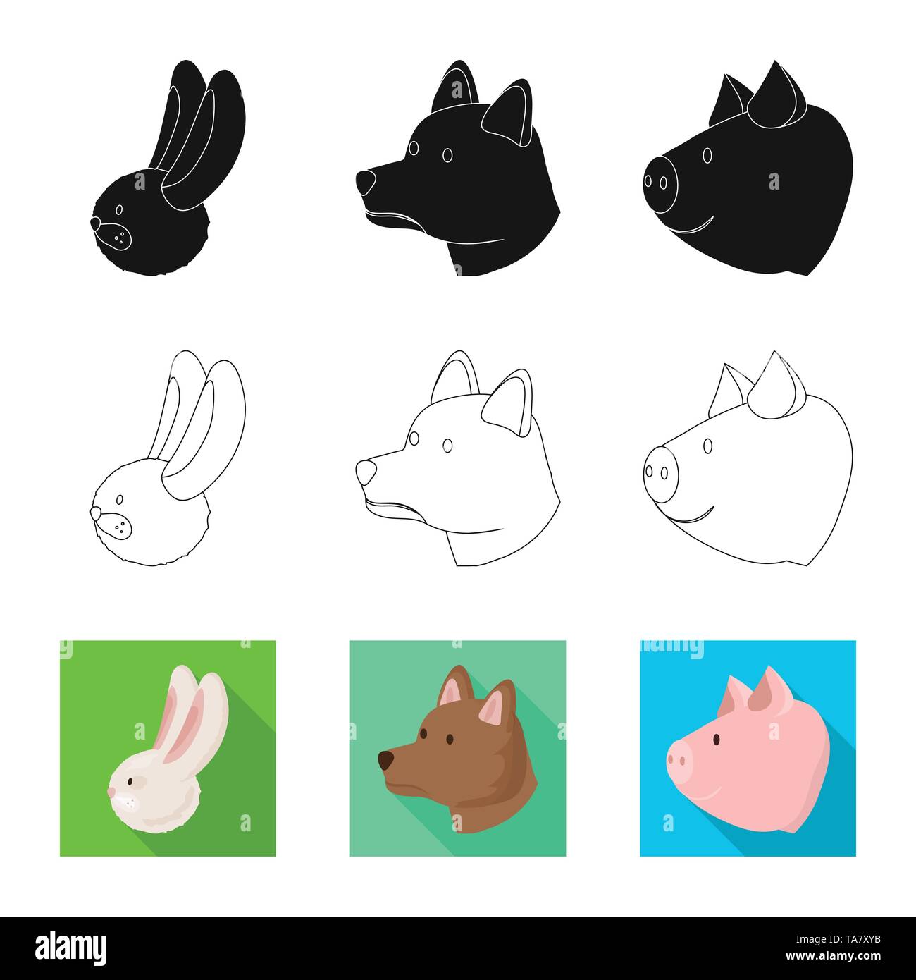 Vector illustration of agriculture and breeding sign. Collection of ...