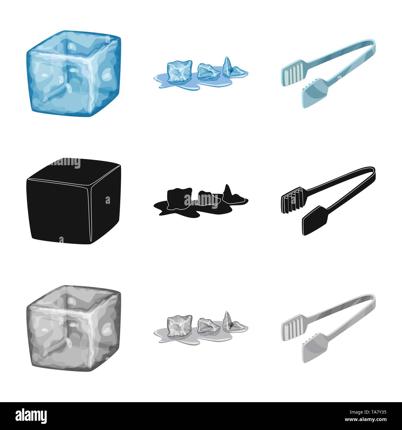 Vector design of texture and frozen icon. Collection of texture and ...