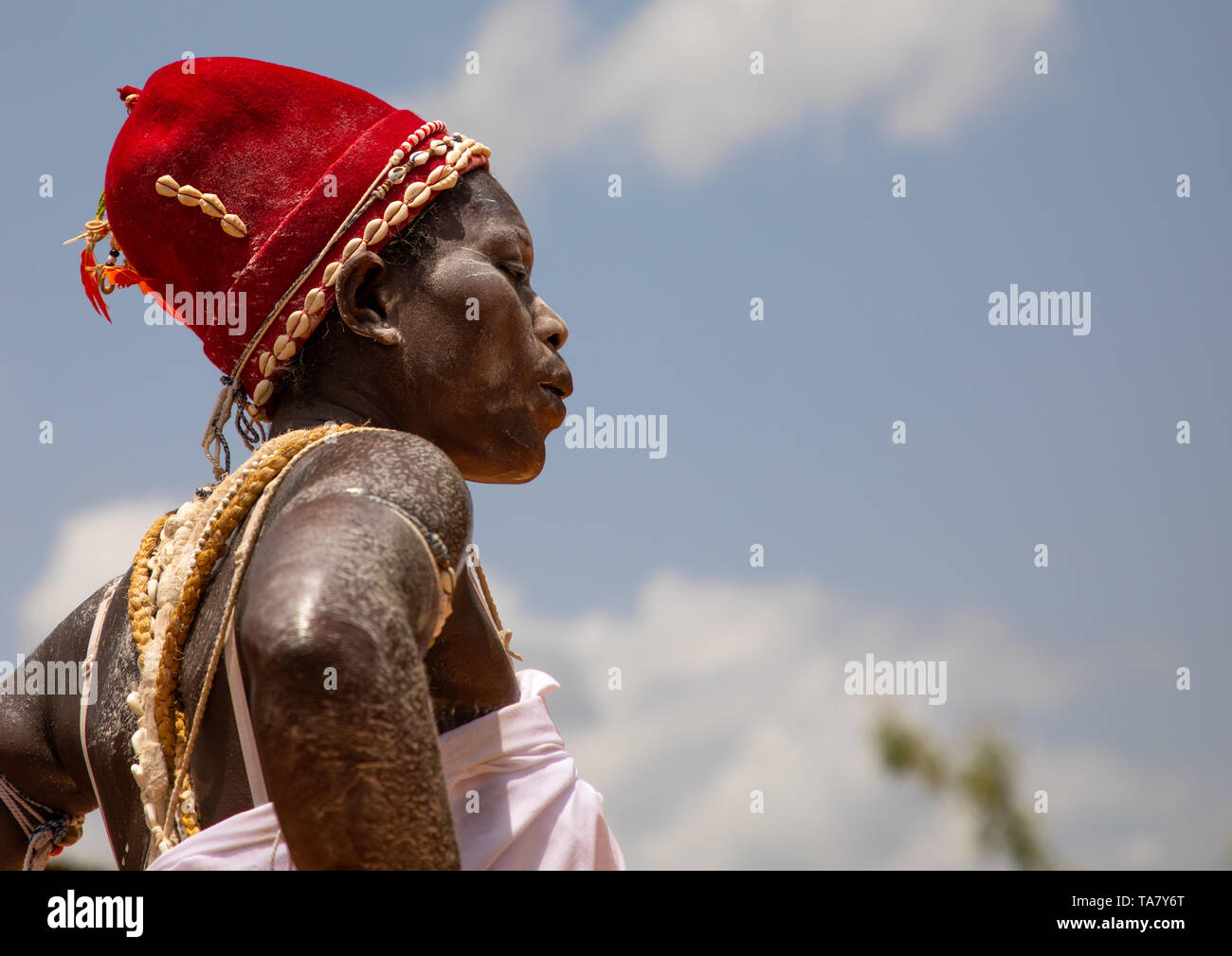 Komian woman during a ceremony in Adjoua Messouma Komians initiation ...