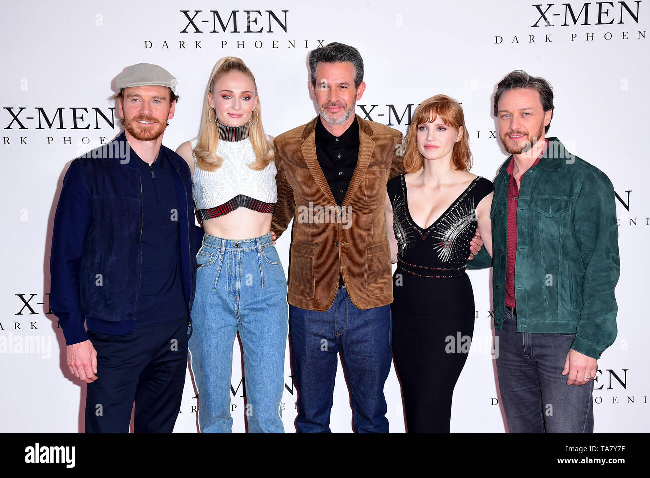 Michael Fassbender Left To Right Sophie Turner Simon Kinberg