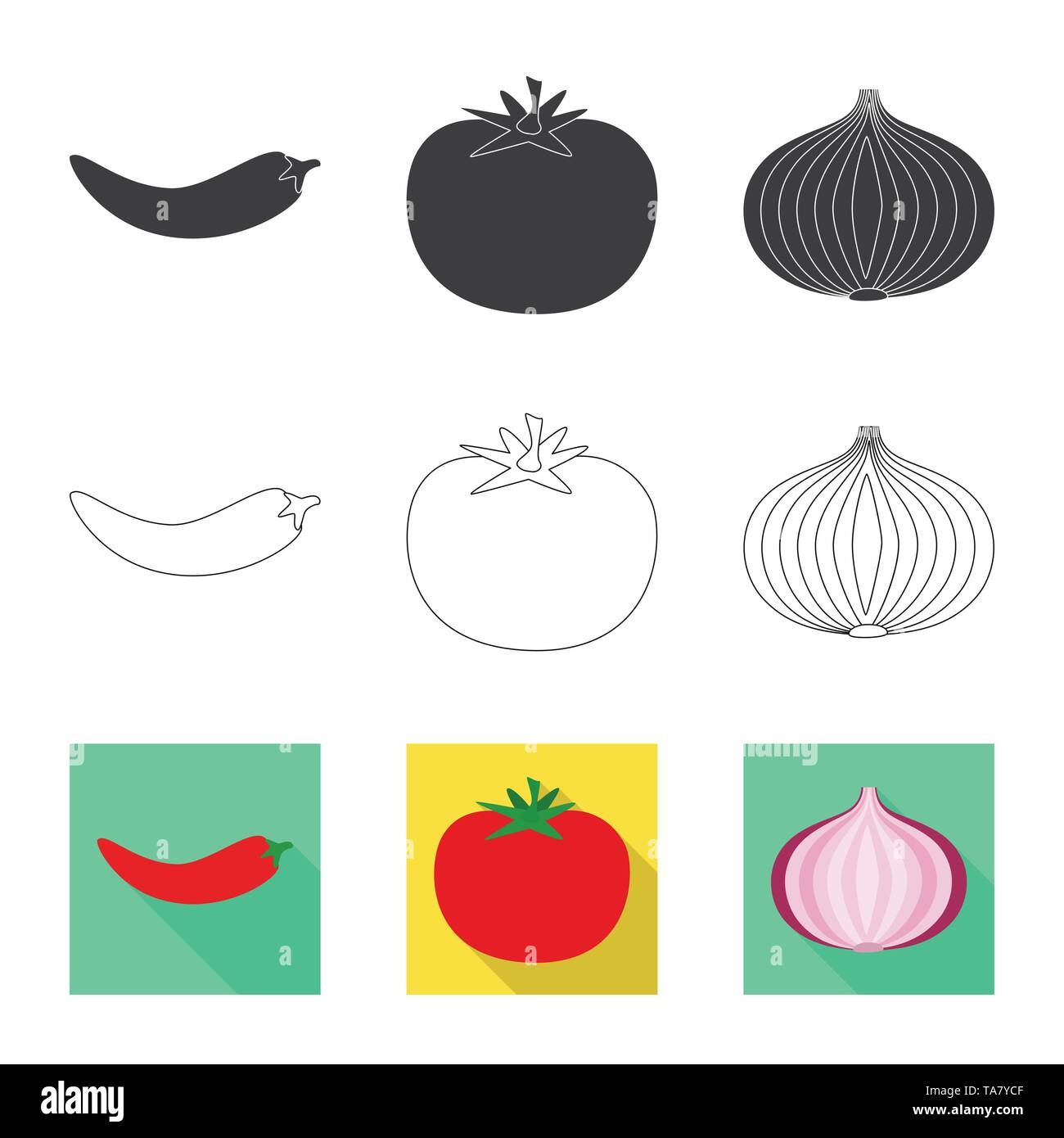 Isolated object of taste and product icon. Collection of taste and ...