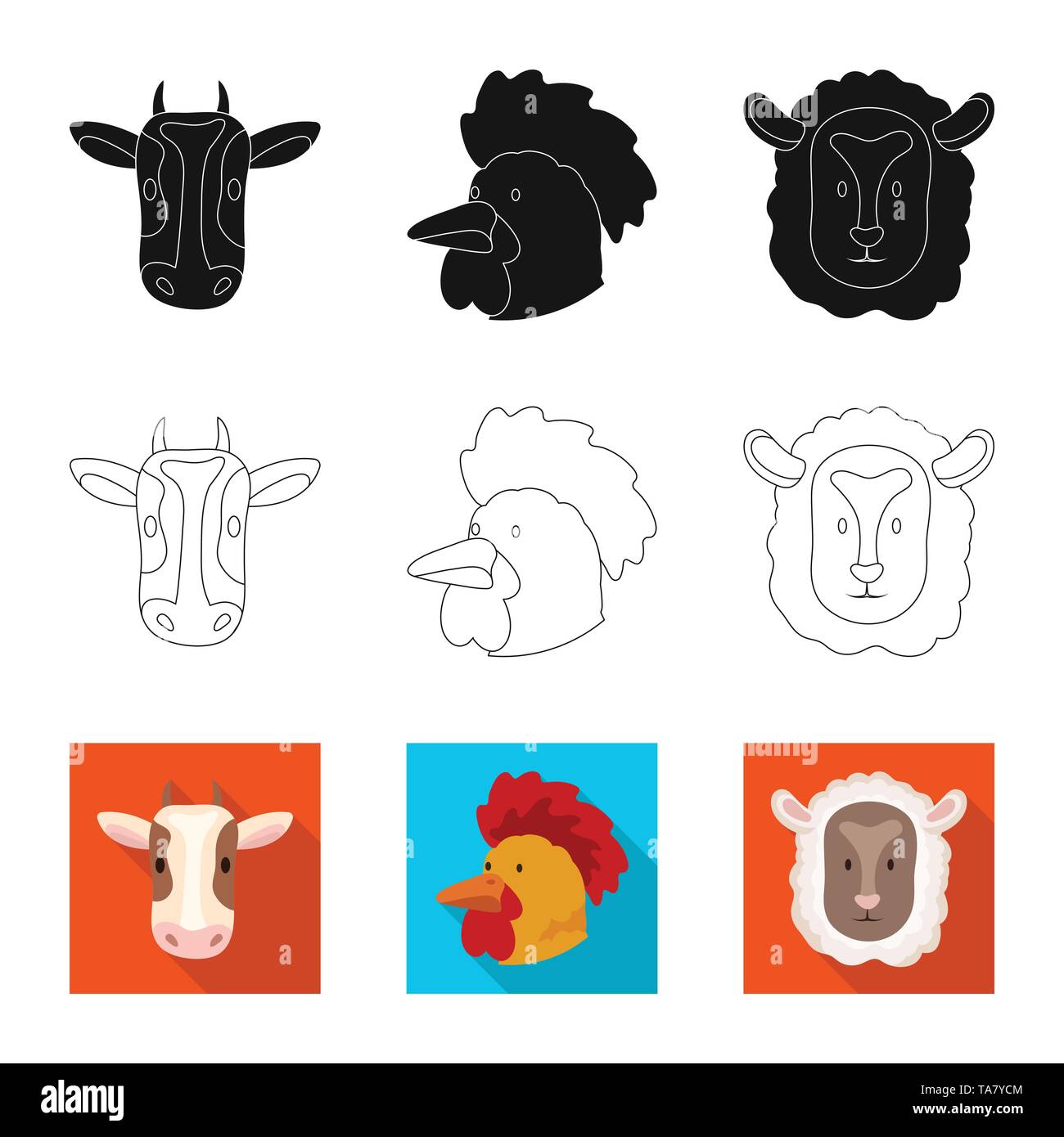 Vector illustration of agriculture and breeding sign. Set of ...