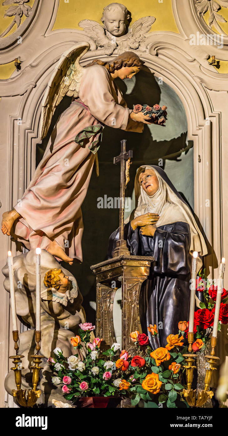 LUGO (RA), ITALY - May 22, 2019: light is enlightening Saint Rita of ...